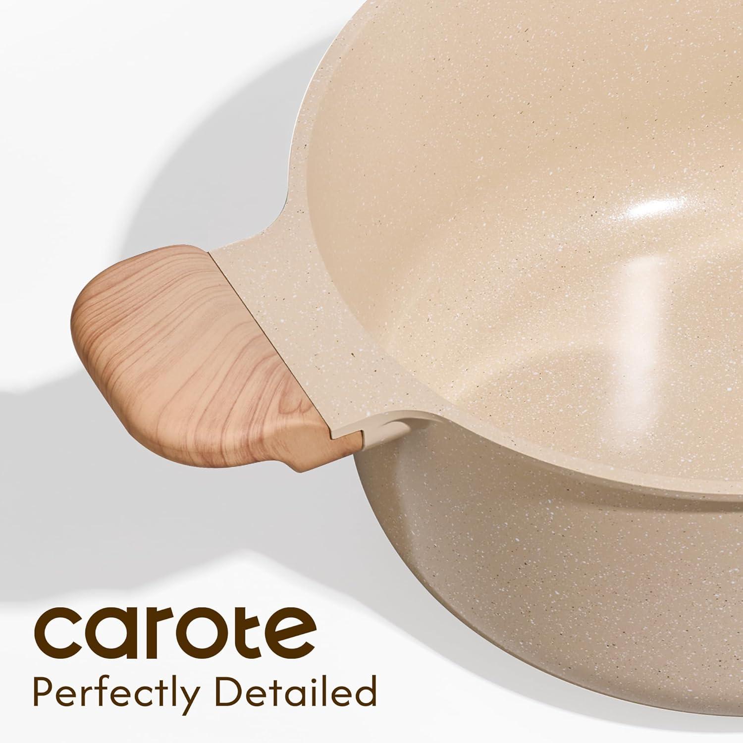 CAROTE 5 Qt Nonstick Stock Pot with Lid Soup Pot, Ceramic 5 Quart ...