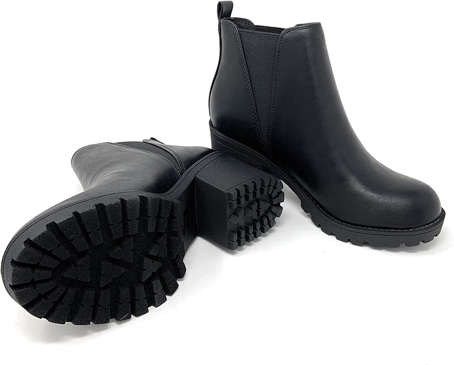 Soda ORIGAMI ~ WOMEN LUG SOLE MID HEEL FASHION ANKLE BOOTIE W/DOUBLE ...