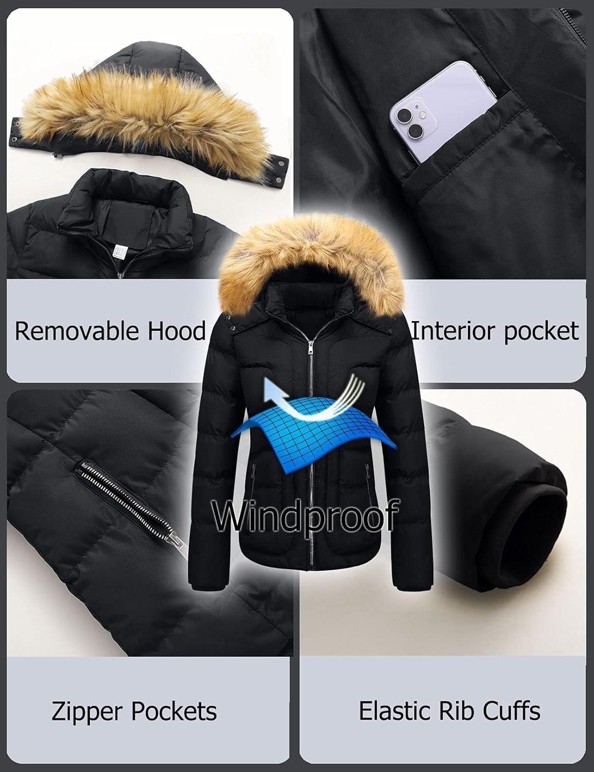 Szory Women’s Winter Thicken Coats Warm Short Puffer Jackets with ...